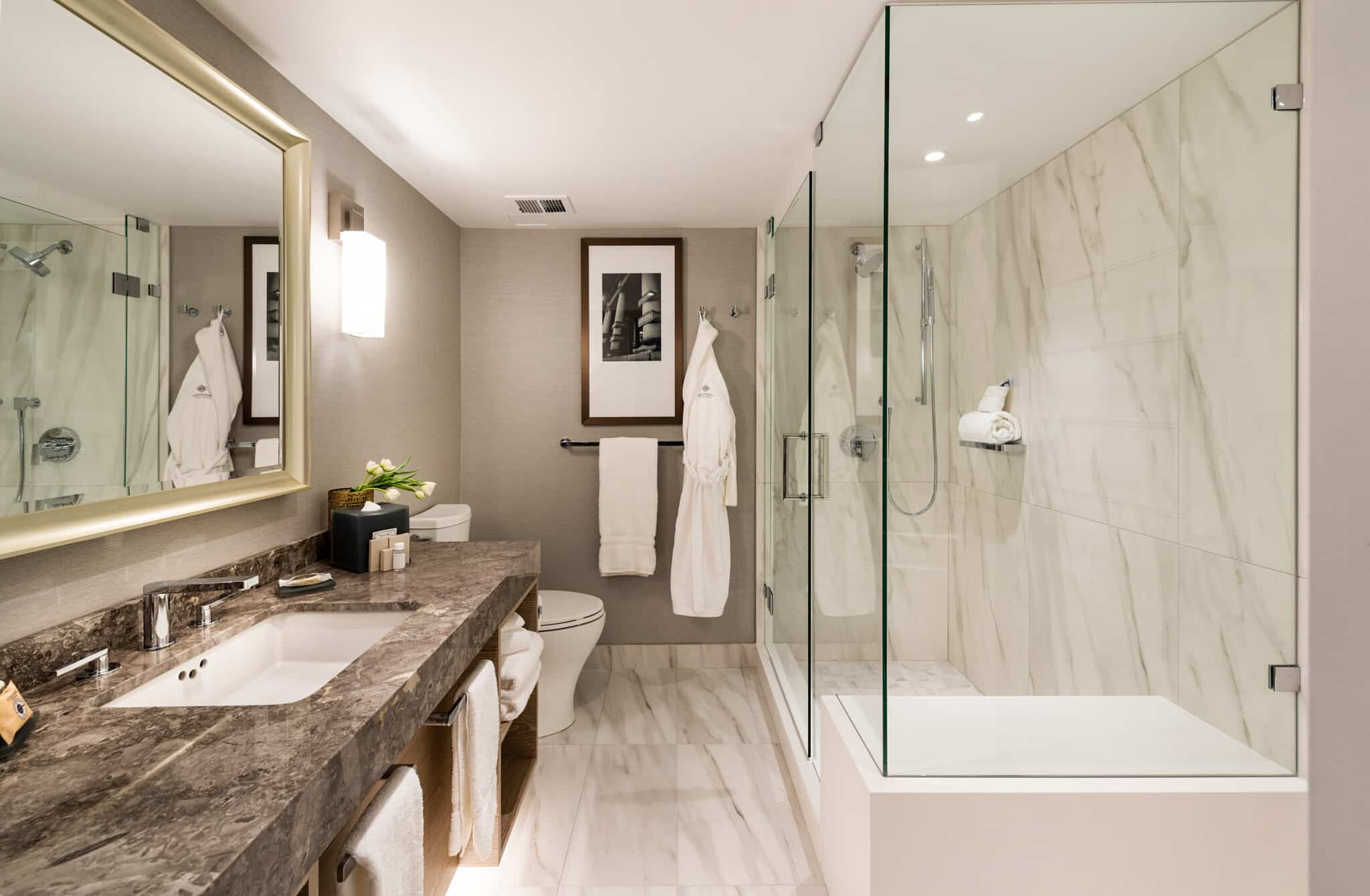 Beautiful Marble Bathrooms Refresh Diamond-level Guest Rooms at ...